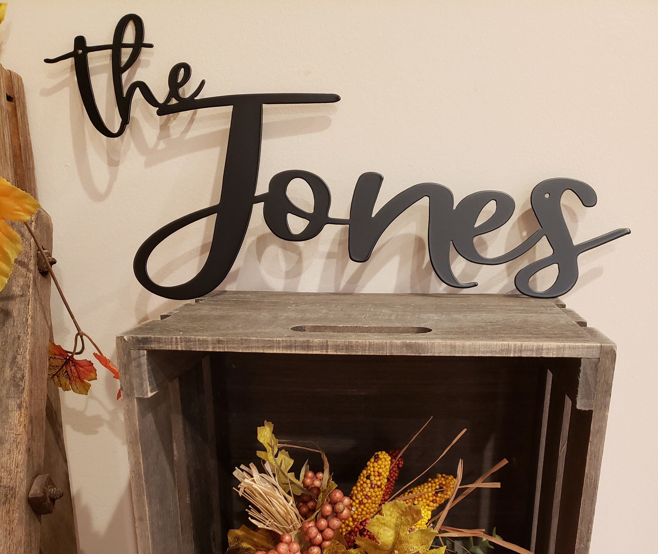 Custom Cursive Last Name Sign Cursive Metal Last Name Sign - Etsy UK