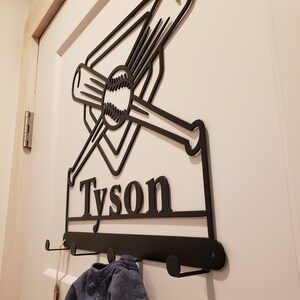 Personalized Baseball Metal Sign With Hooks/hat/ball Cap - Etsy