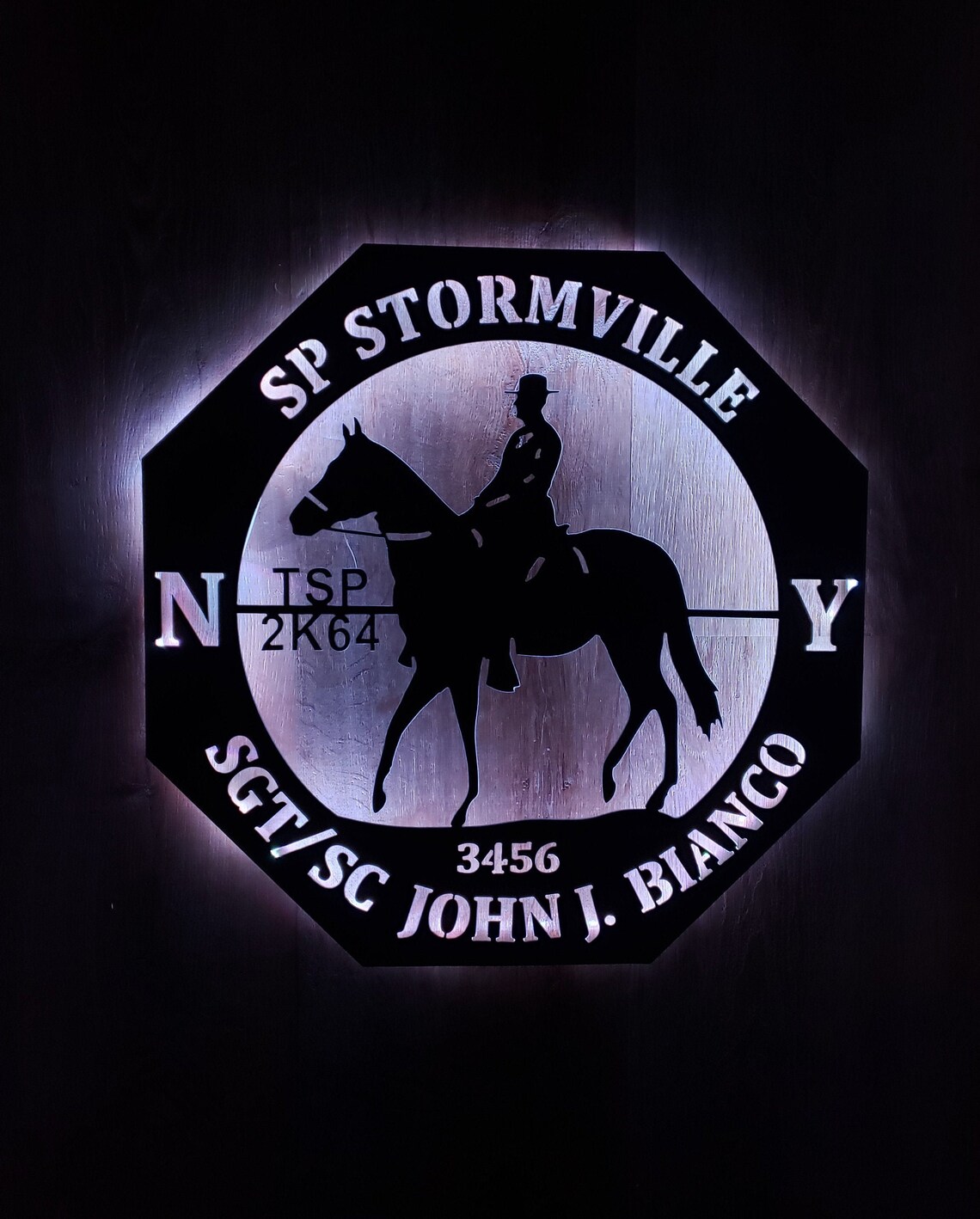 Led Lit NYS Trooper Custom Metal Sign/gray Riders Horse/nysp | Etsy India