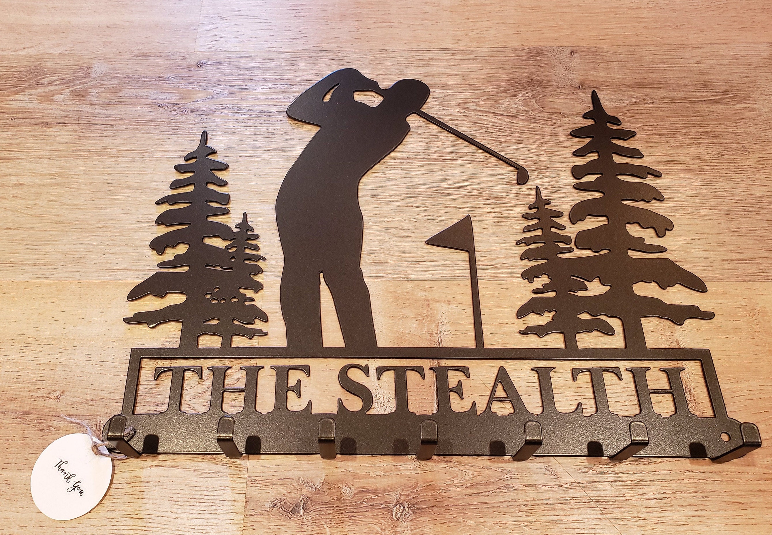 Custom Metal Golf Sign With Hooks/grandpa/pop Gift/metal Key - Etsy