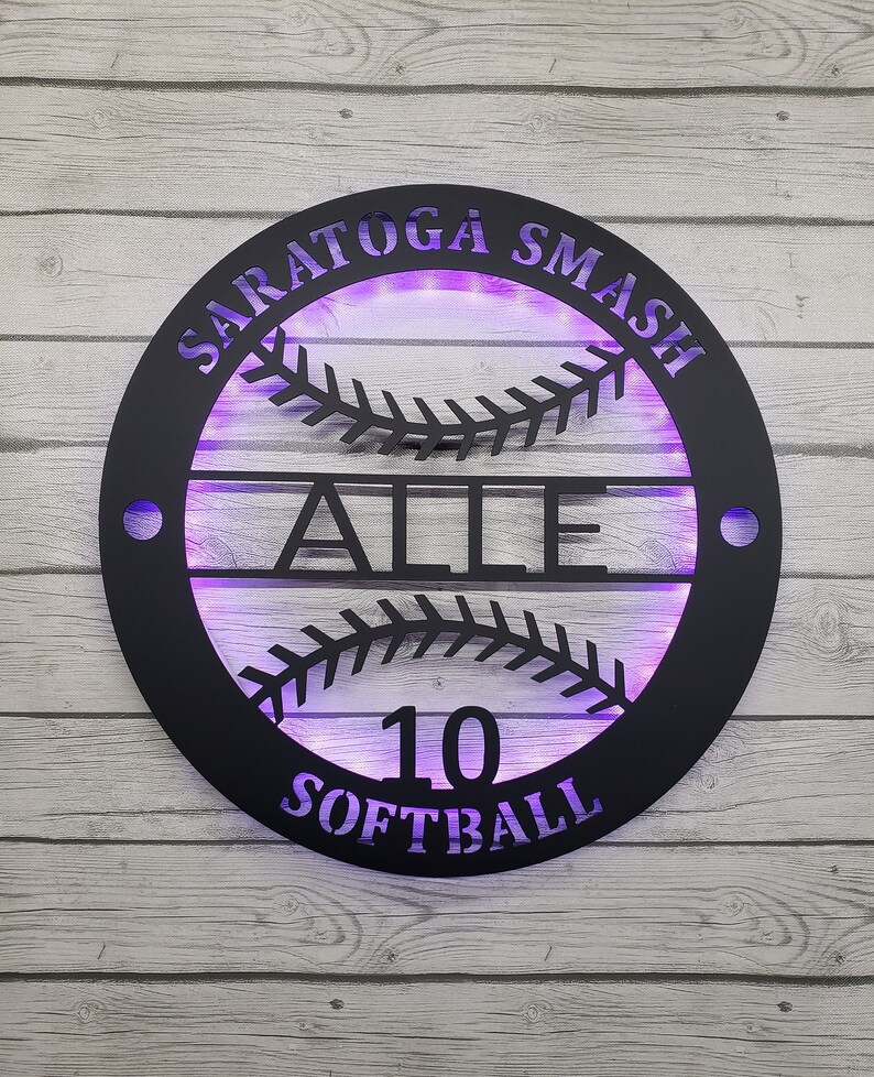 LED Custom Metal Sports Sign/baseball/softball Sign/college - Etsy