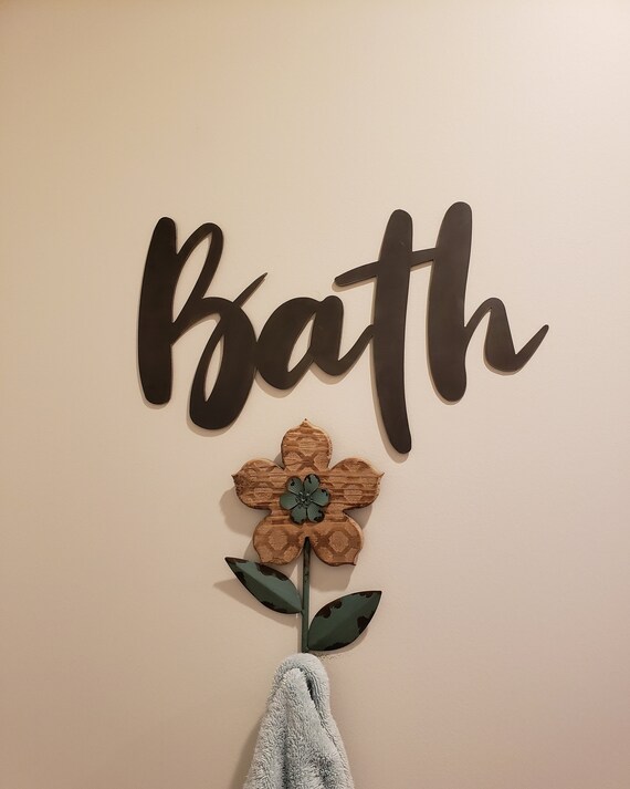 Bath Metal Word Sign/bath Sign/bathroom Wall Decor/farmhouse | Etsy