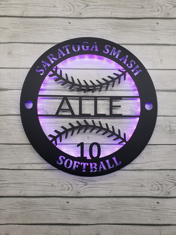 LED Custom Metal Sports Sign/softball/baseball Sign/college | Etsy