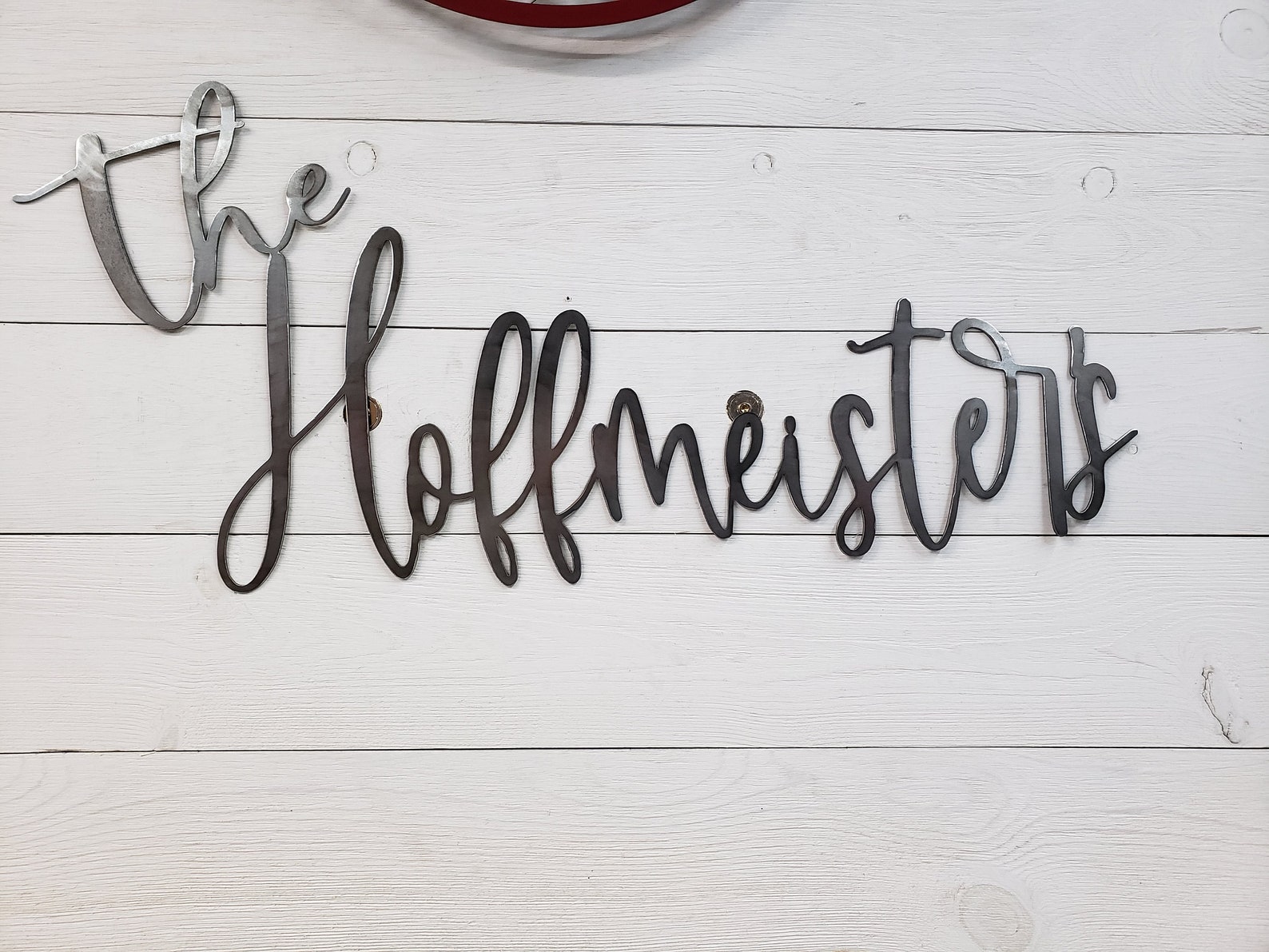 Custom Cursive Last Name Sign Cursive Metal Last Name Sign - Etsy UK