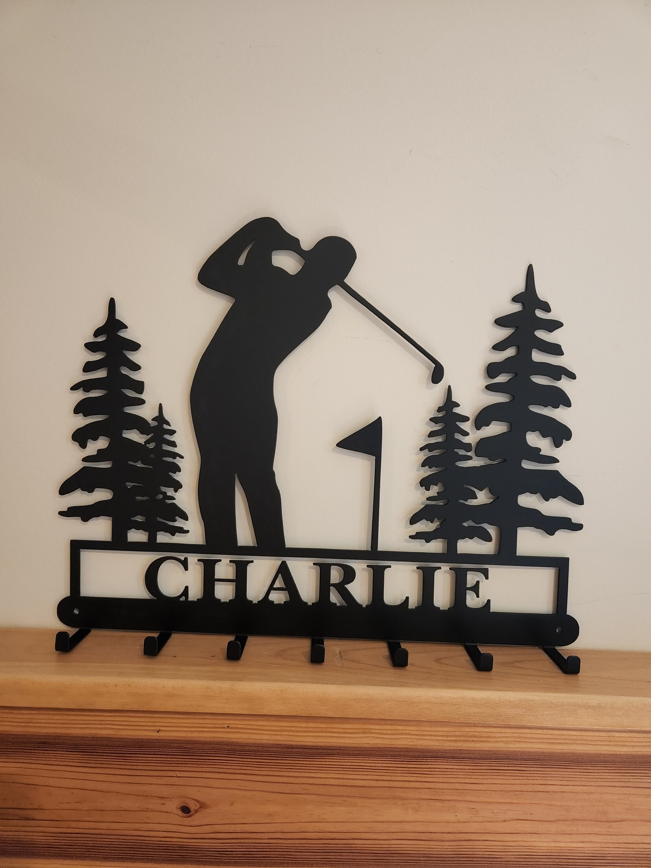 Custom Metal Golf Sign With Hooks/grandpa/pop Gift/metal Key - Etsy