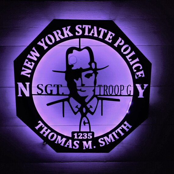 LED Lit NYS Trooper NYS Police Custom Metal Sign Custom | Etsy
