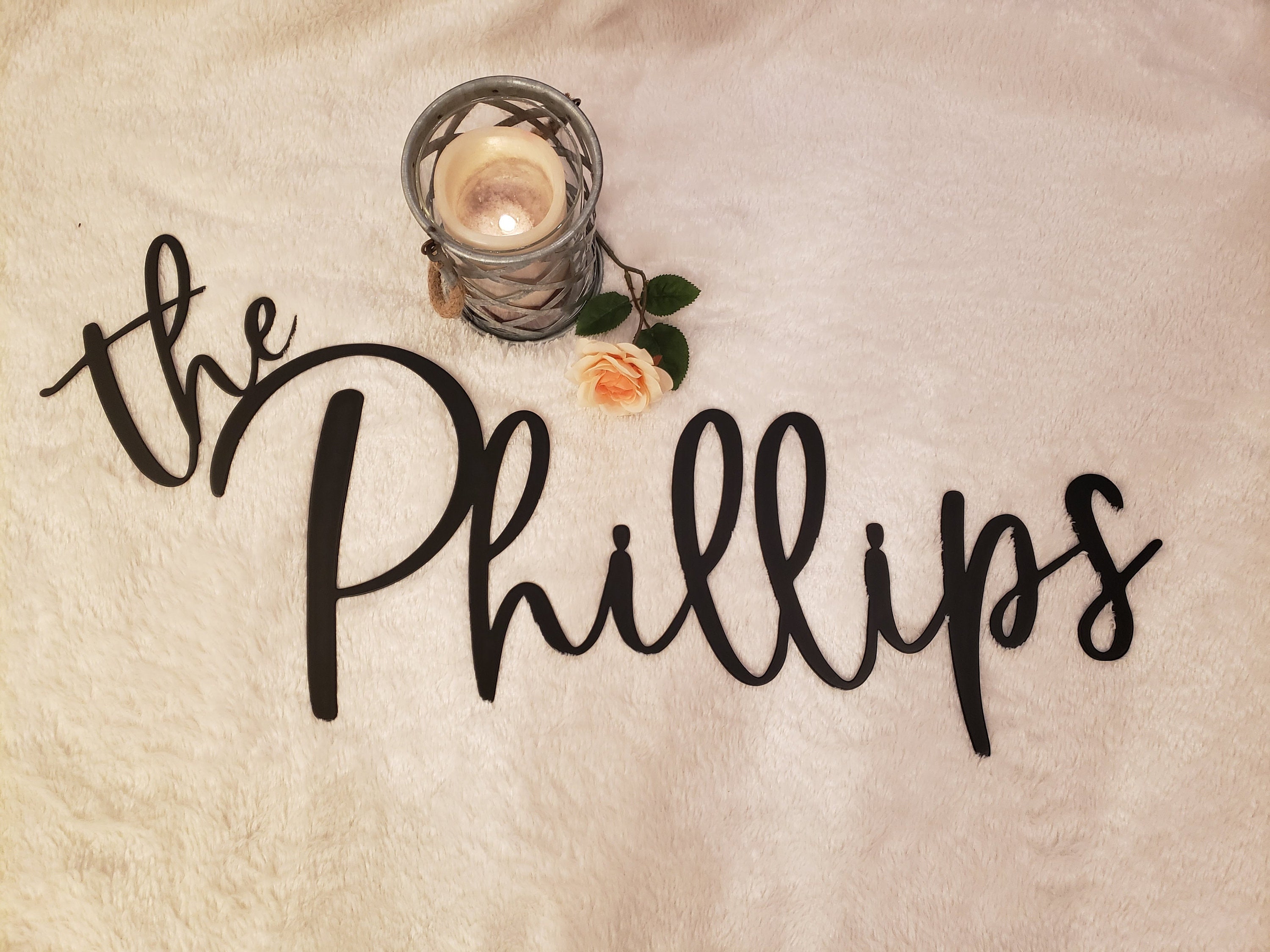 Custom Cursive Last Name Sign Cursive Metal Last Name Sign - Etsy UK