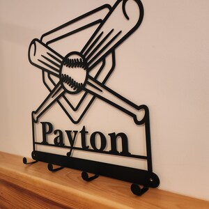 Personalized Baseball Metal Sign With Hooks/hat/ball Cap - Etsy
