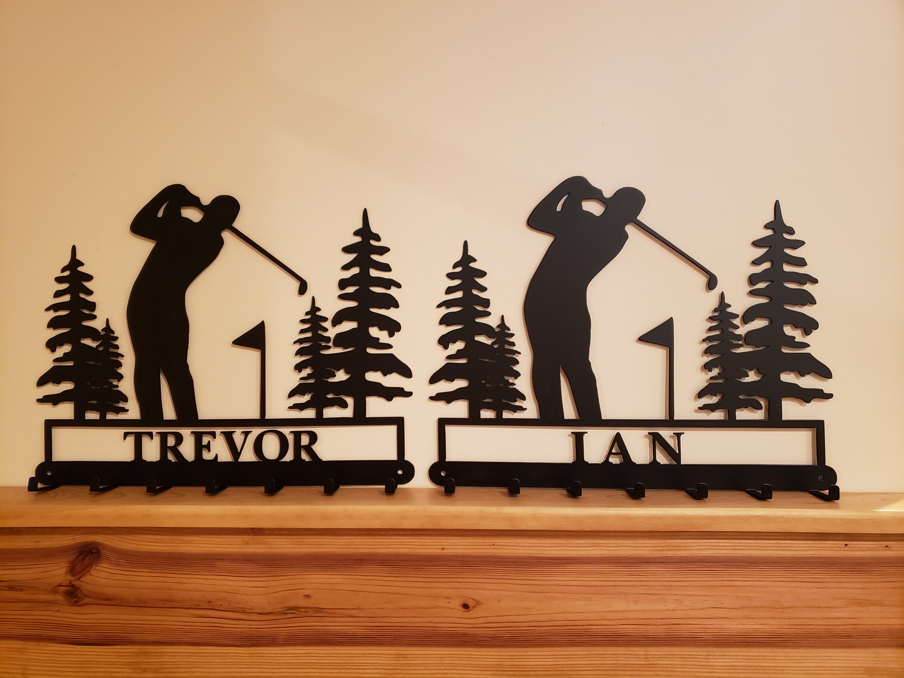 Custom Metal Golf Sign With Hooks/grandpa/pop Gift/metal Key - Etsy
