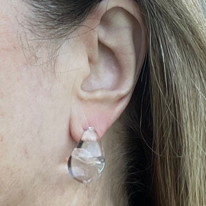 Transparent Teardrop Earrings, Lucite Drop Earrings, Minimalist Clear ...