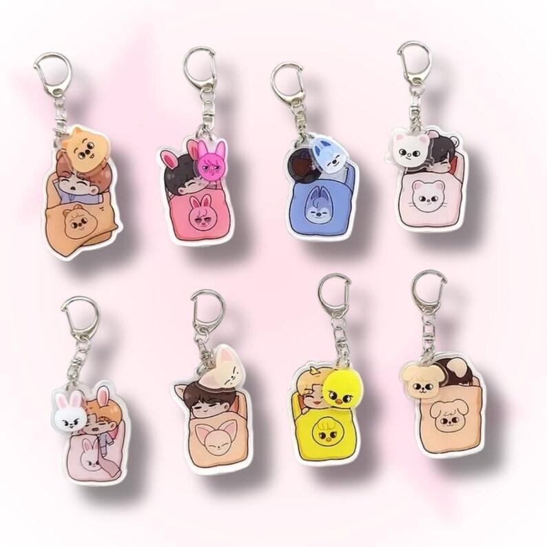 Skz Sleeping Skzoo Keyrings | Skz Keychain | Kpop - Etsy