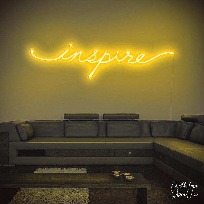 Custom Neon Sign Inspire Neon Sign Light Office Living Room - Etsy