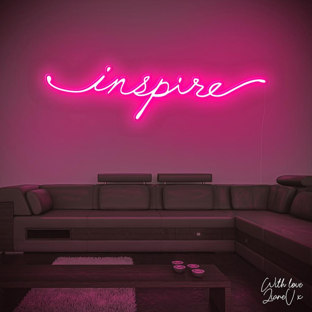 Custom Neon Sign, Inspire Neon Sign Light Office Living Room Decor,neon ...