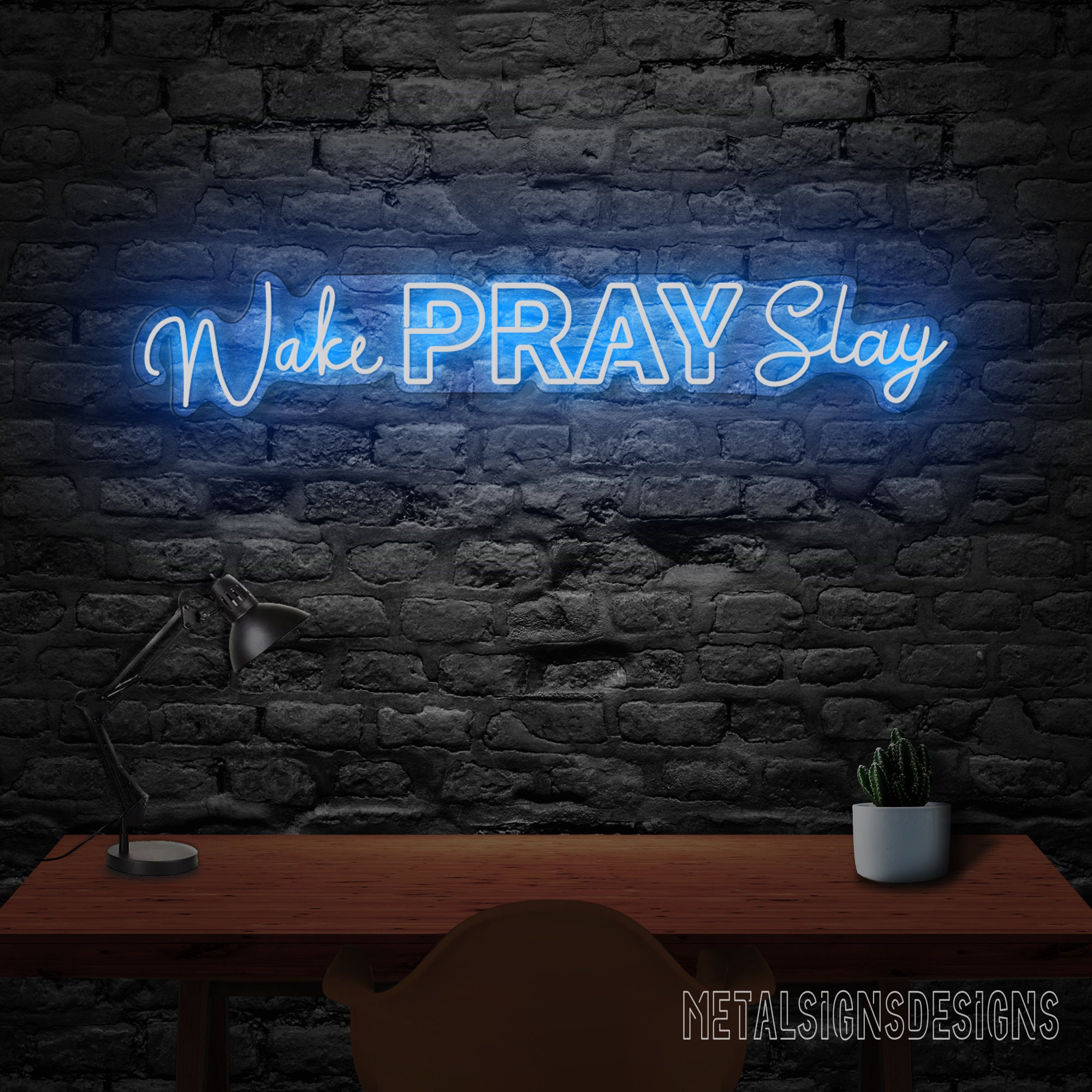 Wake Pray Slay Neon Sign Led Light Home Decor, Custom Neon Sign ...