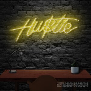 HUSTLE Neon Sign Led Light Home Decor, Custom Neon Sign, Decoration ...