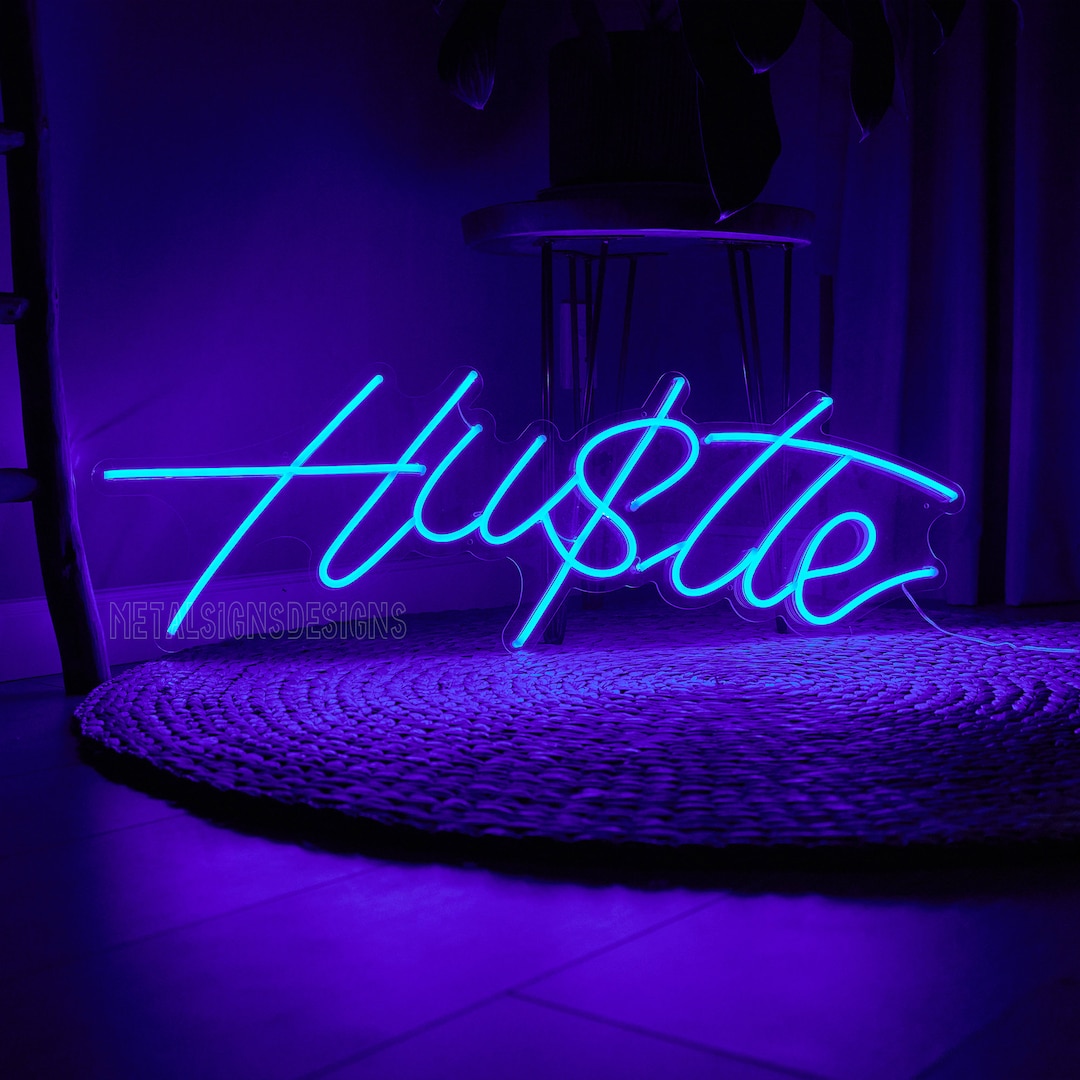 HUSTLE Neon Sign Led Light Home Decor, Custom Neon Sign, Decoration ...