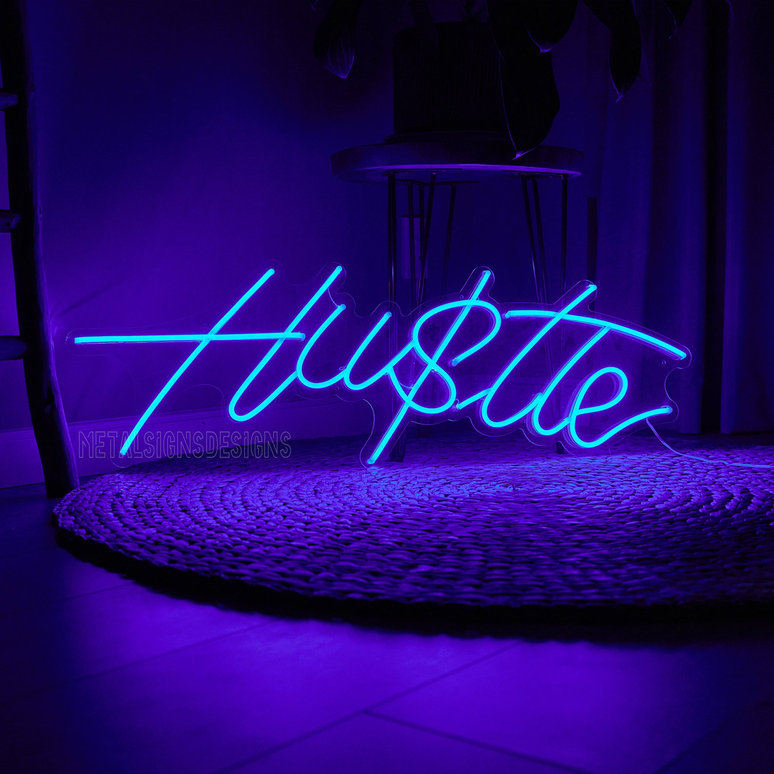 HUSTLE Neon Sign Led Light Home Decor, Custom Neon Sign, Decoration ...