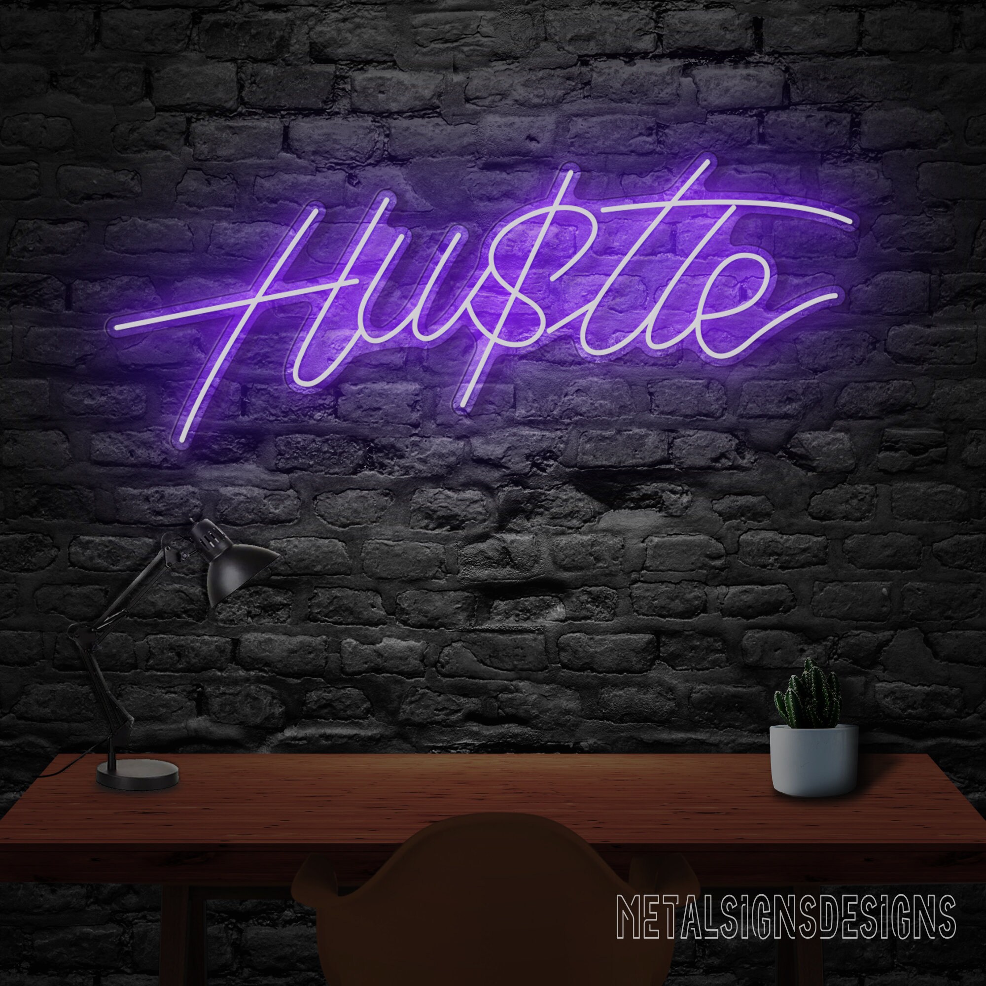 HUSTLE Neon Sign Led Light Home Decor, Custom Neon Sign, Decoration ...