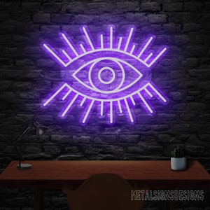 EYE Neon Sign Led Light Home Decor, Custom Neon Sign, Decoration Hand ...