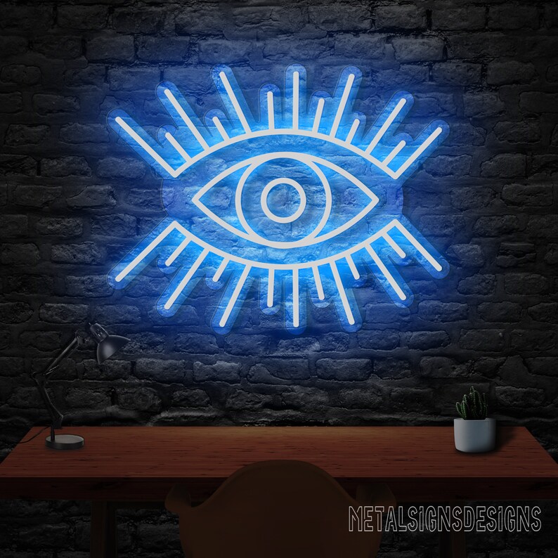 EYE Neon Sign Led Light Home Decor, Custom Neon Sign, Decoration Hand ...