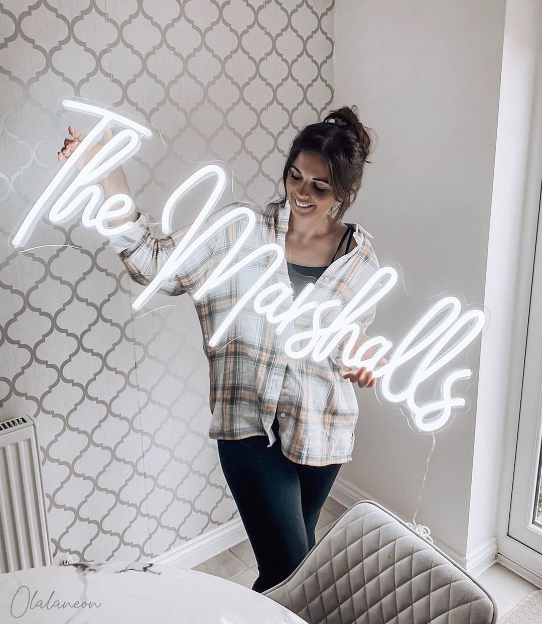 Custom Last Name Neon Sign Wedding for Reception, Led Lights Neon Sign ...