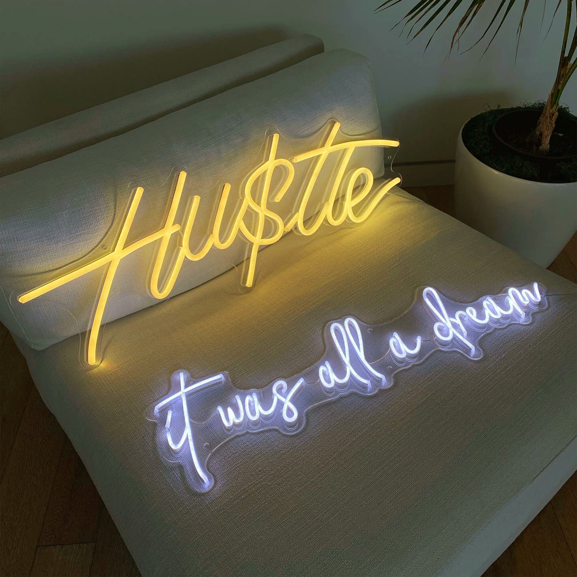 HUSTLE Neon Sign Led Light Home Decor Custom Neon Sign | Etsy
