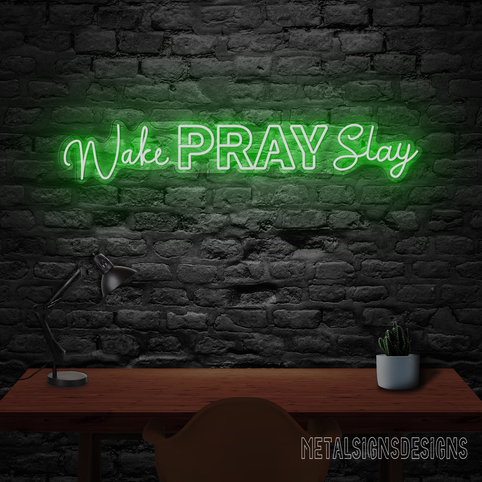 Wake Pray Slay Neon Sign Led Light Home Decor, Custom Neon Sign ...