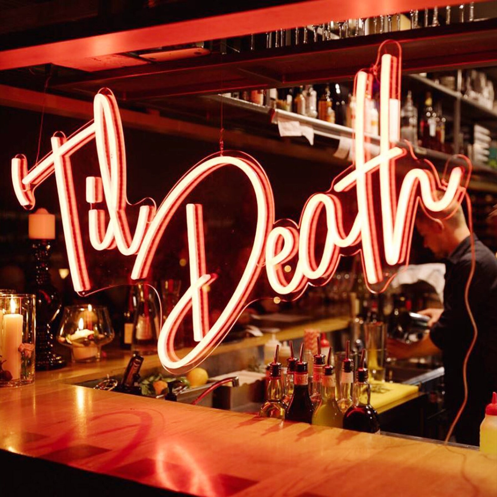 TIL DEATH Neon Sign Led Light Home Decor Custom Neon Sign - Etsy