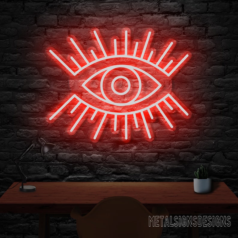 EYE Neon Sign Led Light Home Decor, Custom Neon Sign, Decoration Hand ...