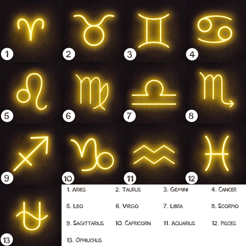 Astrology Horoscope Zodiac Neon Sign Led,aquarius,aries,cancer ...