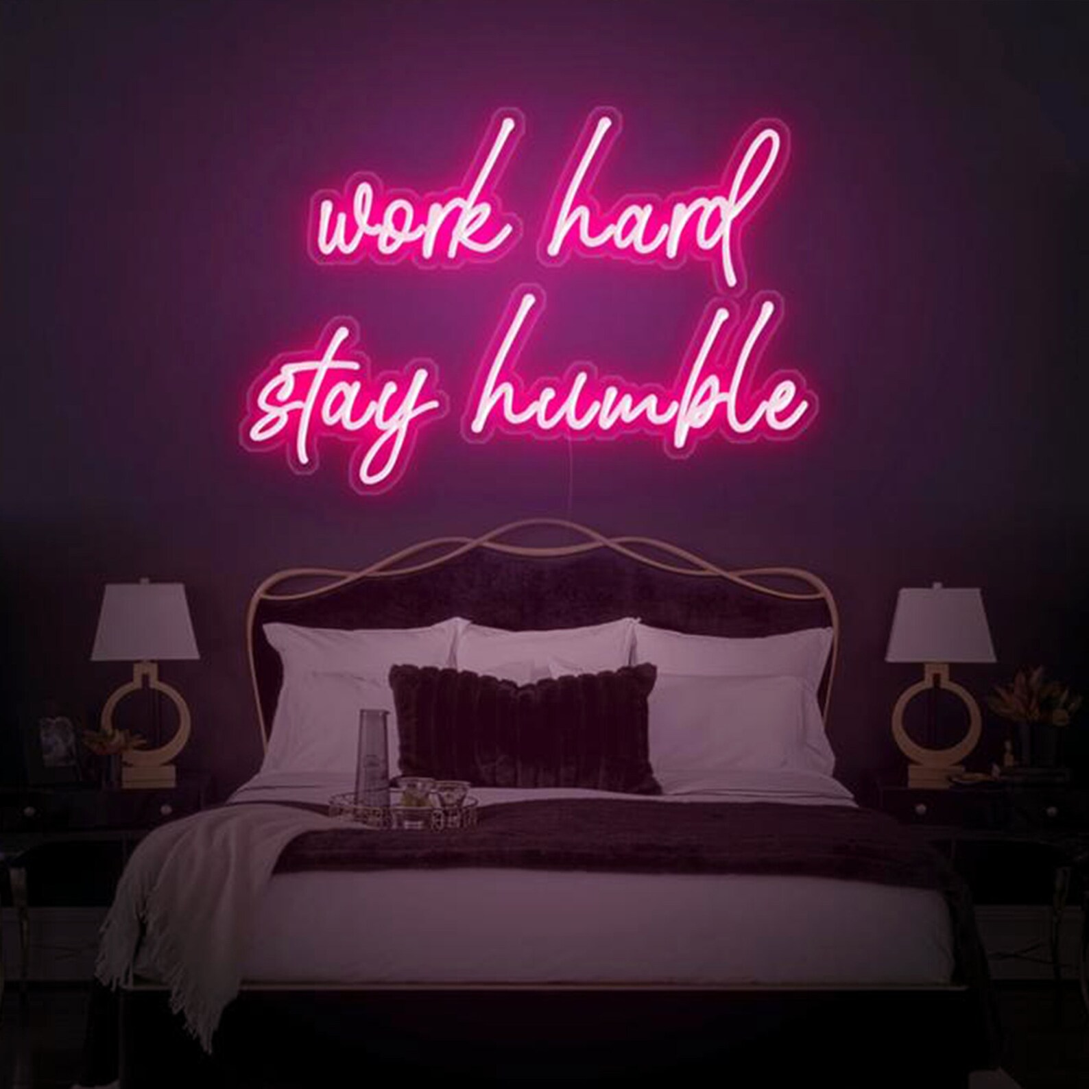 Work Hard Stay Humble Neon Sign Led Light Custom Neon Sign - Etsy