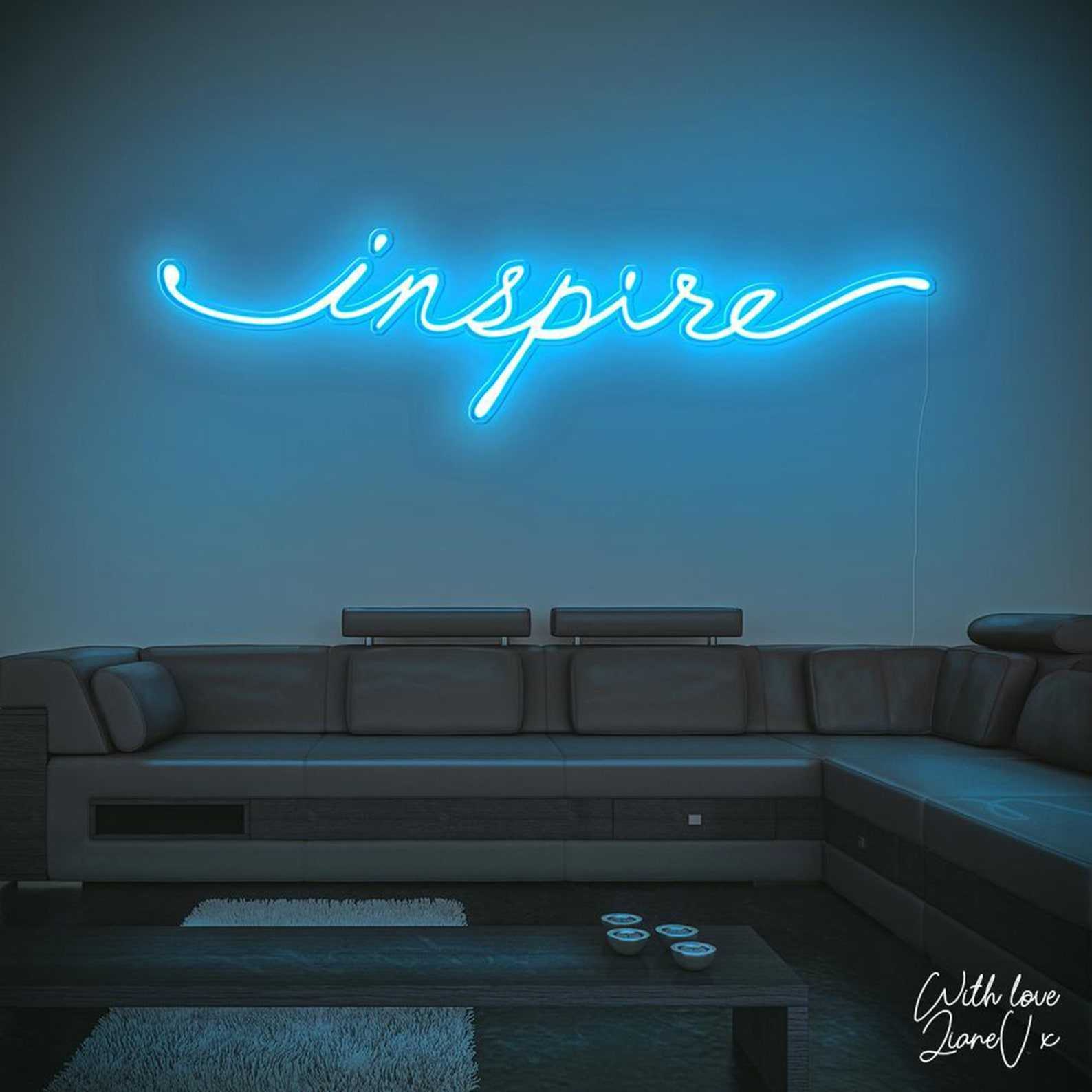 Custom Neon Sign Inspire Neon Sign Light Office Living Room - Etsy