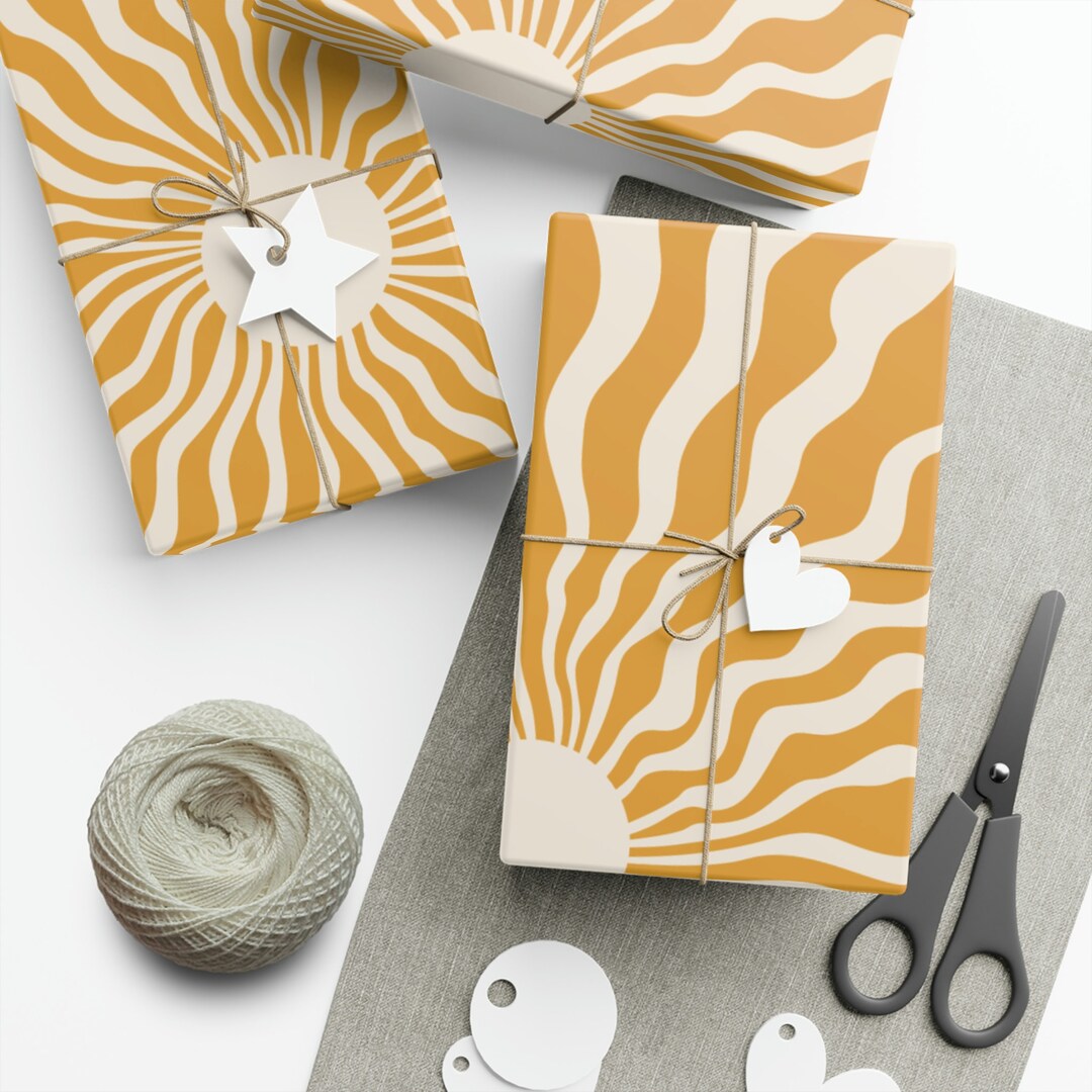 Boho Gold Sun God Wrapping Paper Boho Gift Wrap Minimalist - Etsy