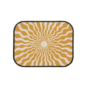 Car Floor Mats (front & Back Option) Boho Gold Sun Pattern, Front Car ...
