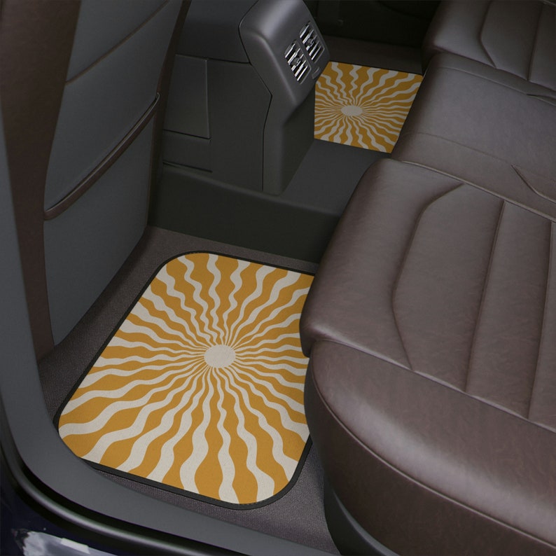 Car Floor Mats front & Back Option Boho Gold Sun Pattern - Etsy