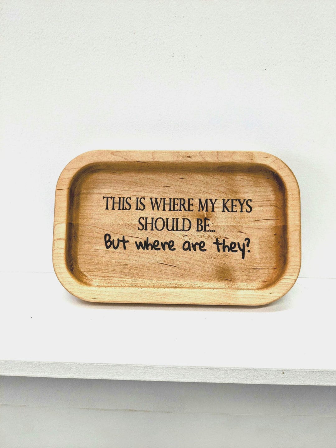 Personalized Maple Catch All Tray, Custom Valet Tray, Keys Storage ...