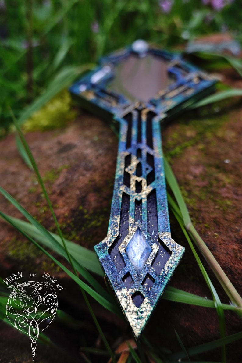 Dwarven Art Deco Style Hand Mirror - Etsy