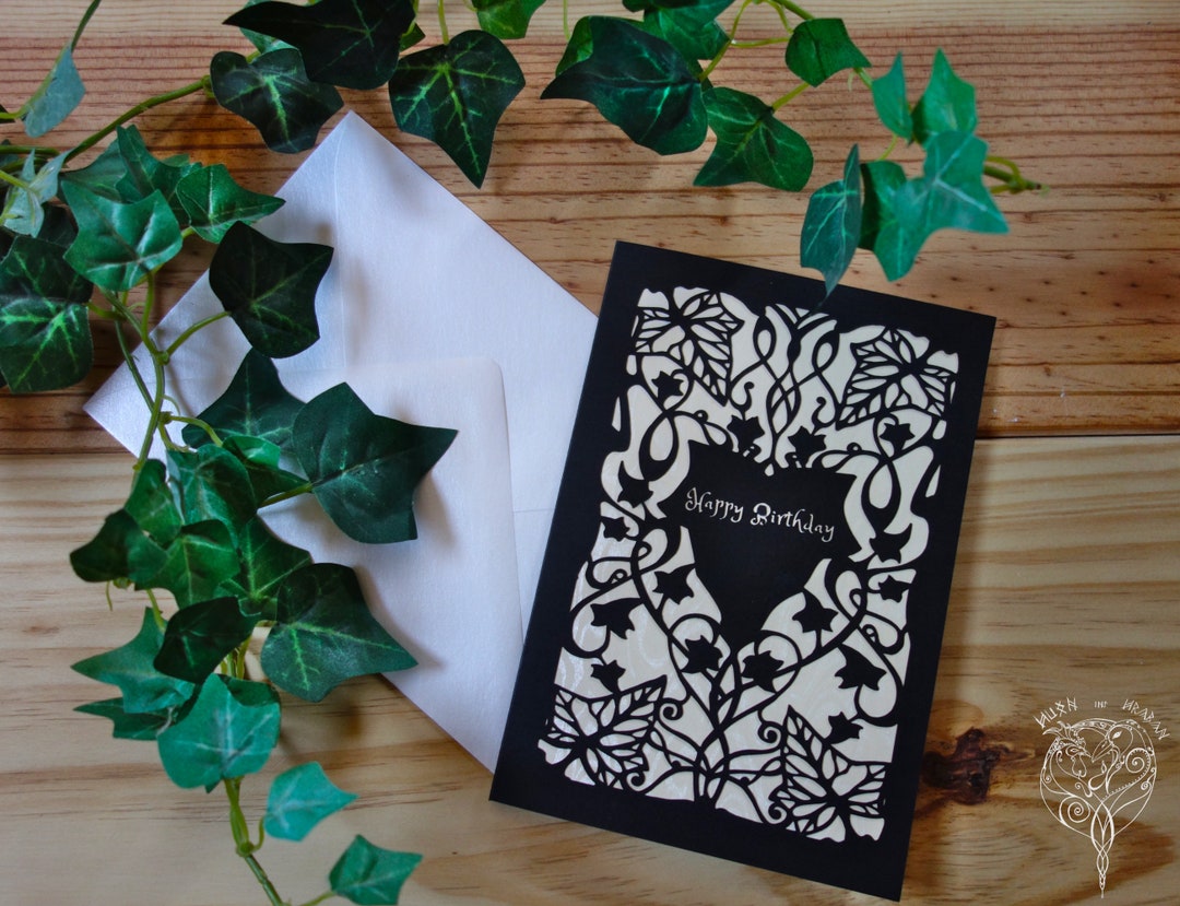 Personalized Gothic Card, Ivy Card, Custom Birthday Card, Custom ...