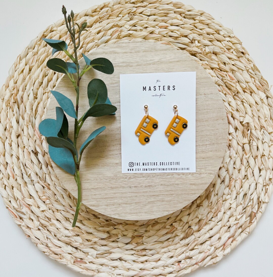 School Bus Earrings, School Themed Earrings, Polymer Clay Earrings ...