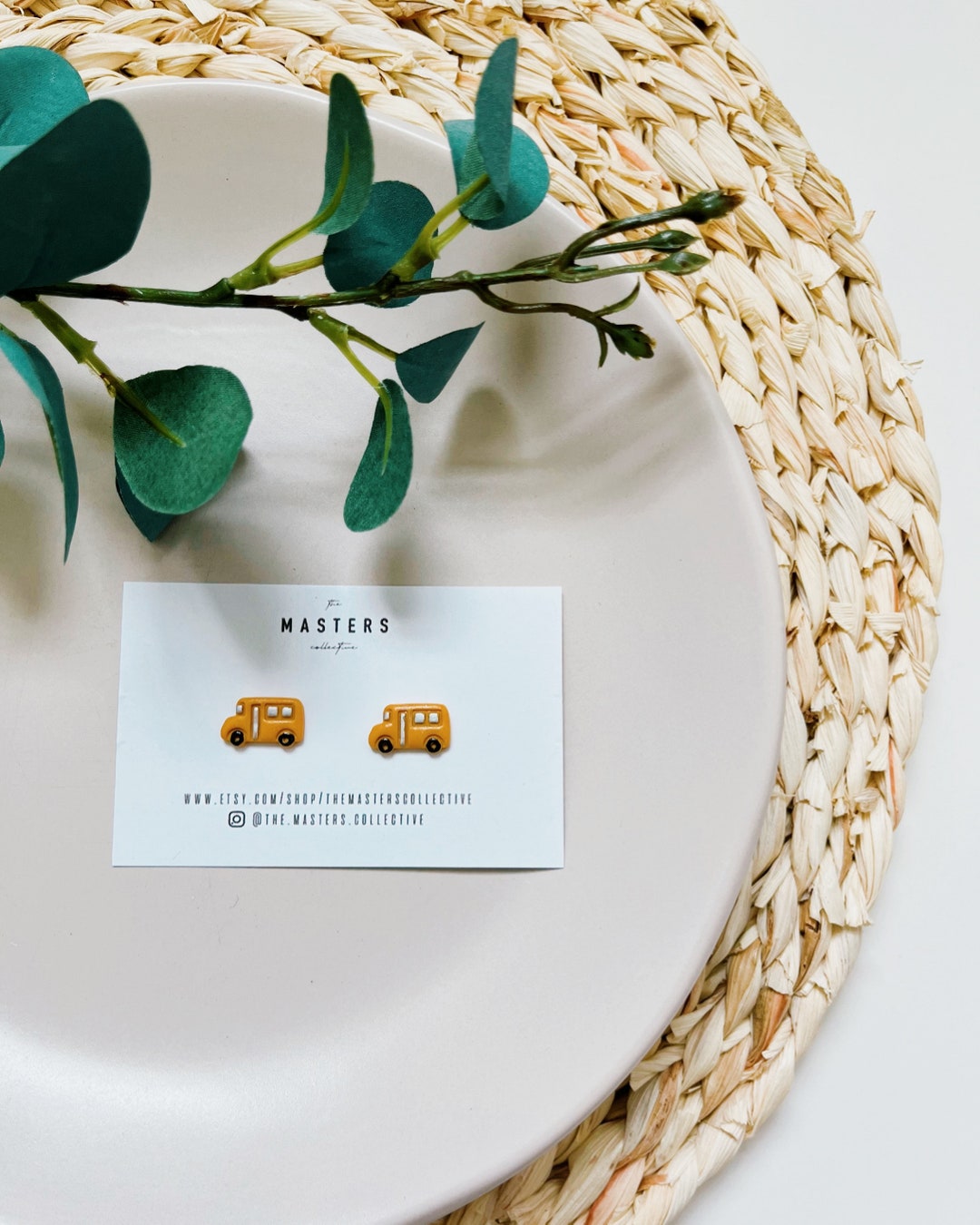 School Bus Stud Earrings: Polymer Clay Teacher Earrings, Hypoallergenic ...