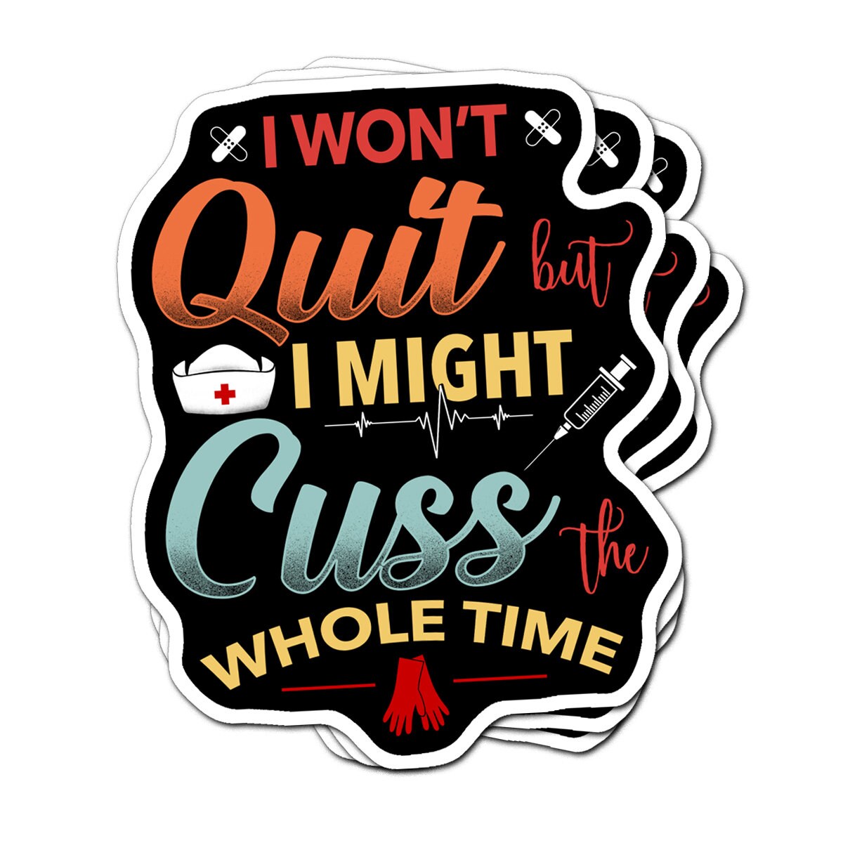 Funny Nurse Sayings NP Gifts CNA 3Pcs/Pack Nursing Sticker Die | Etsy