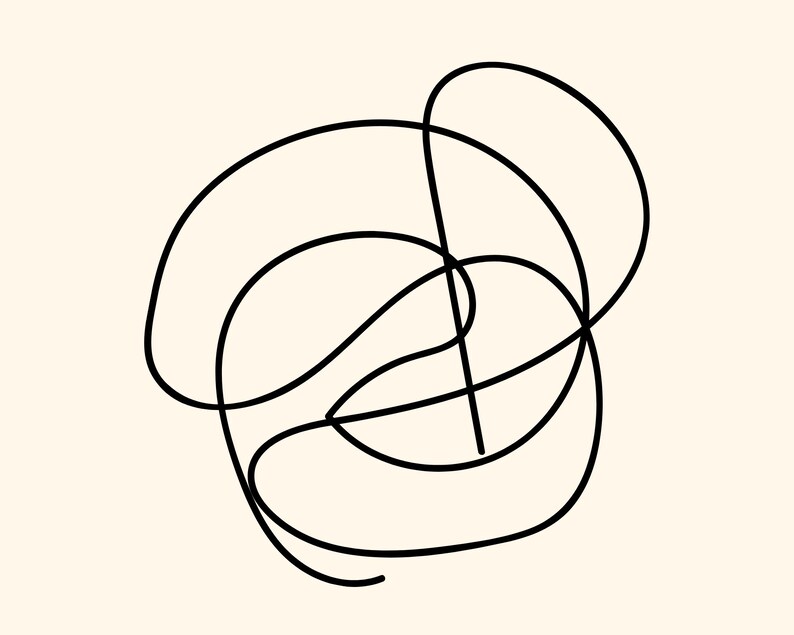 Modern Line Drawing, Abstract Scribble, One Line Minimal Digital ...