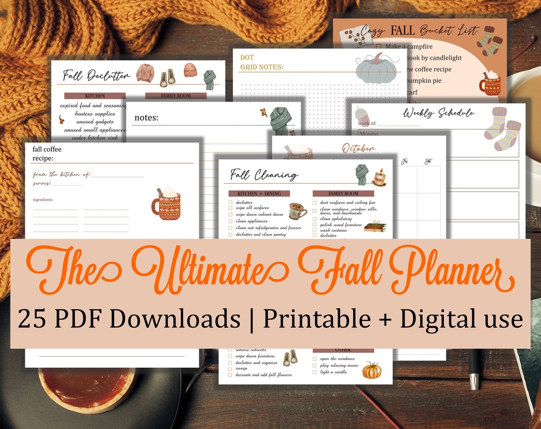 Fall Planner Bundle Fall Organization With Bucket List Fall - Etsy