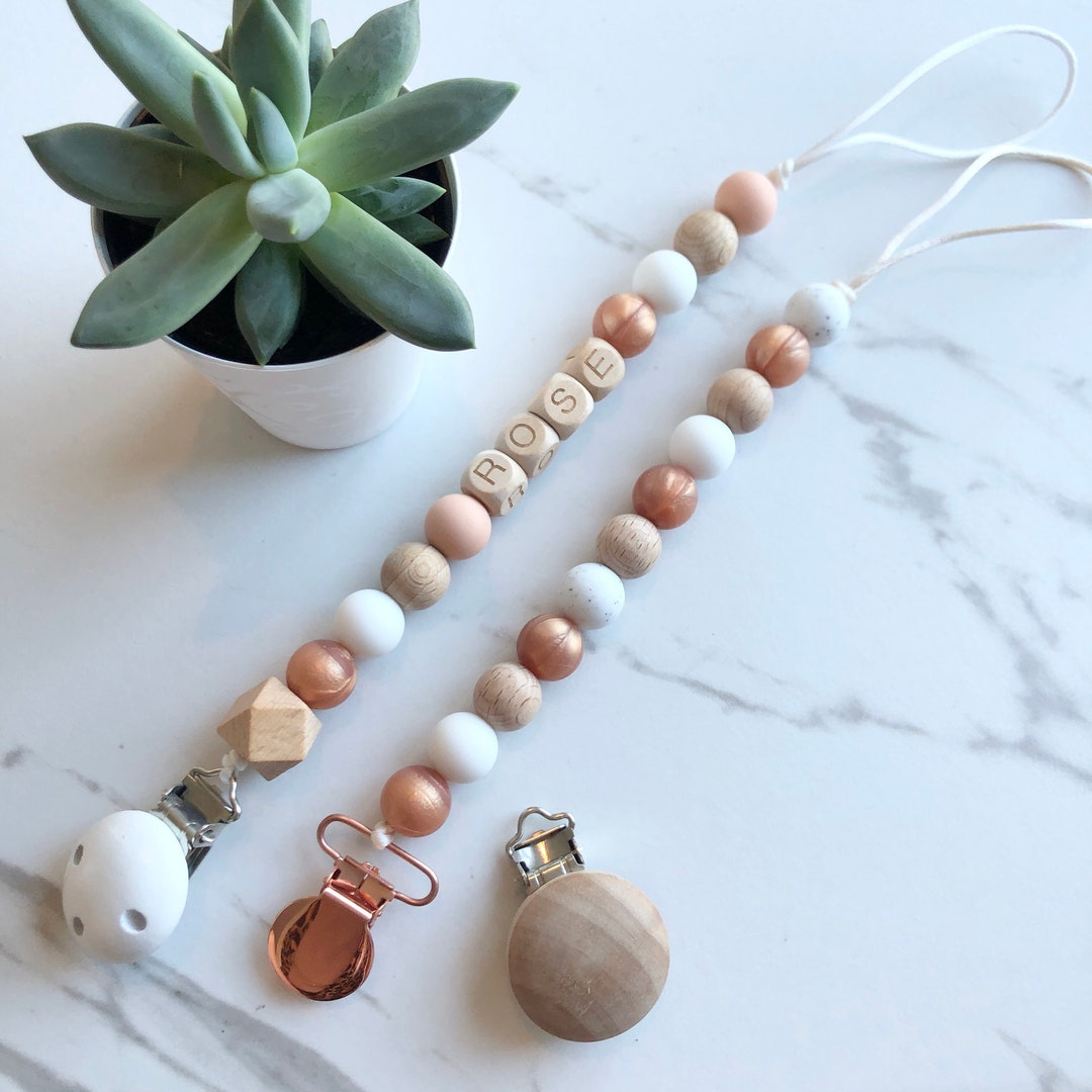 CUSTOM Pacifier Attachment Rose Gold, Gold or Copper or Choice of Other ...