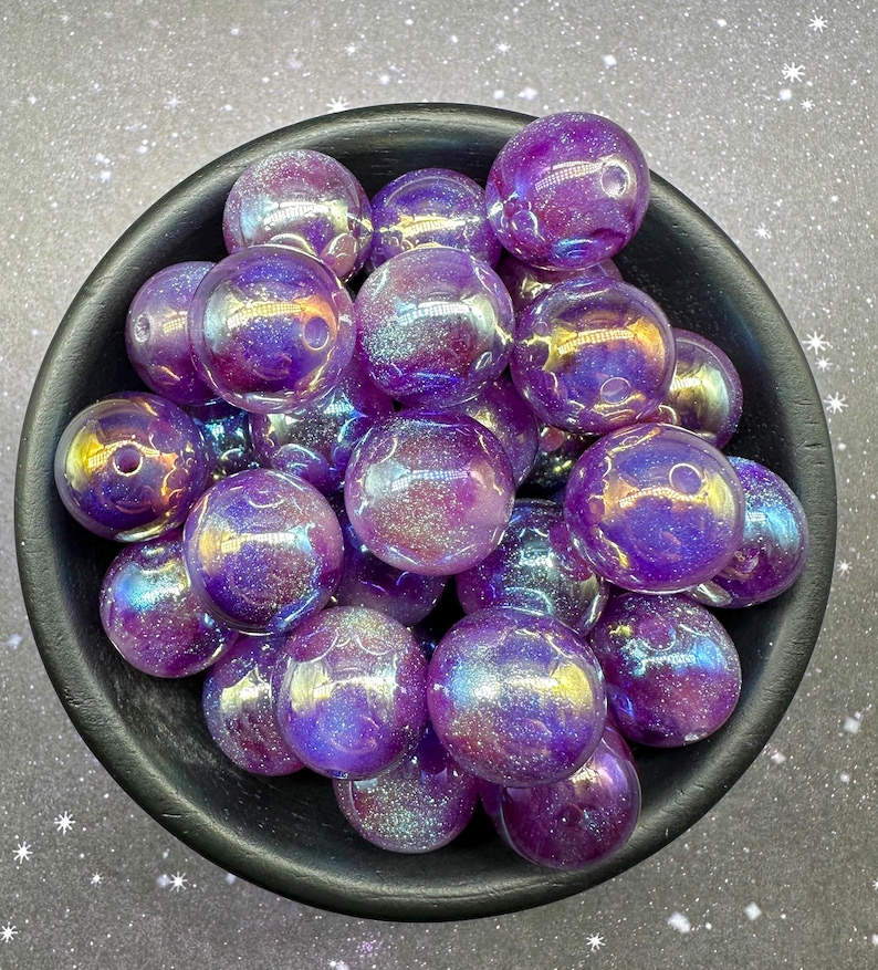 16mm Purple Nebula Beads - Etsy
