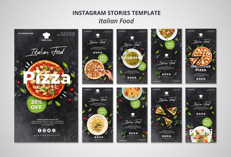 Delicious Italian Food Instagram Stories Template - Etsy
