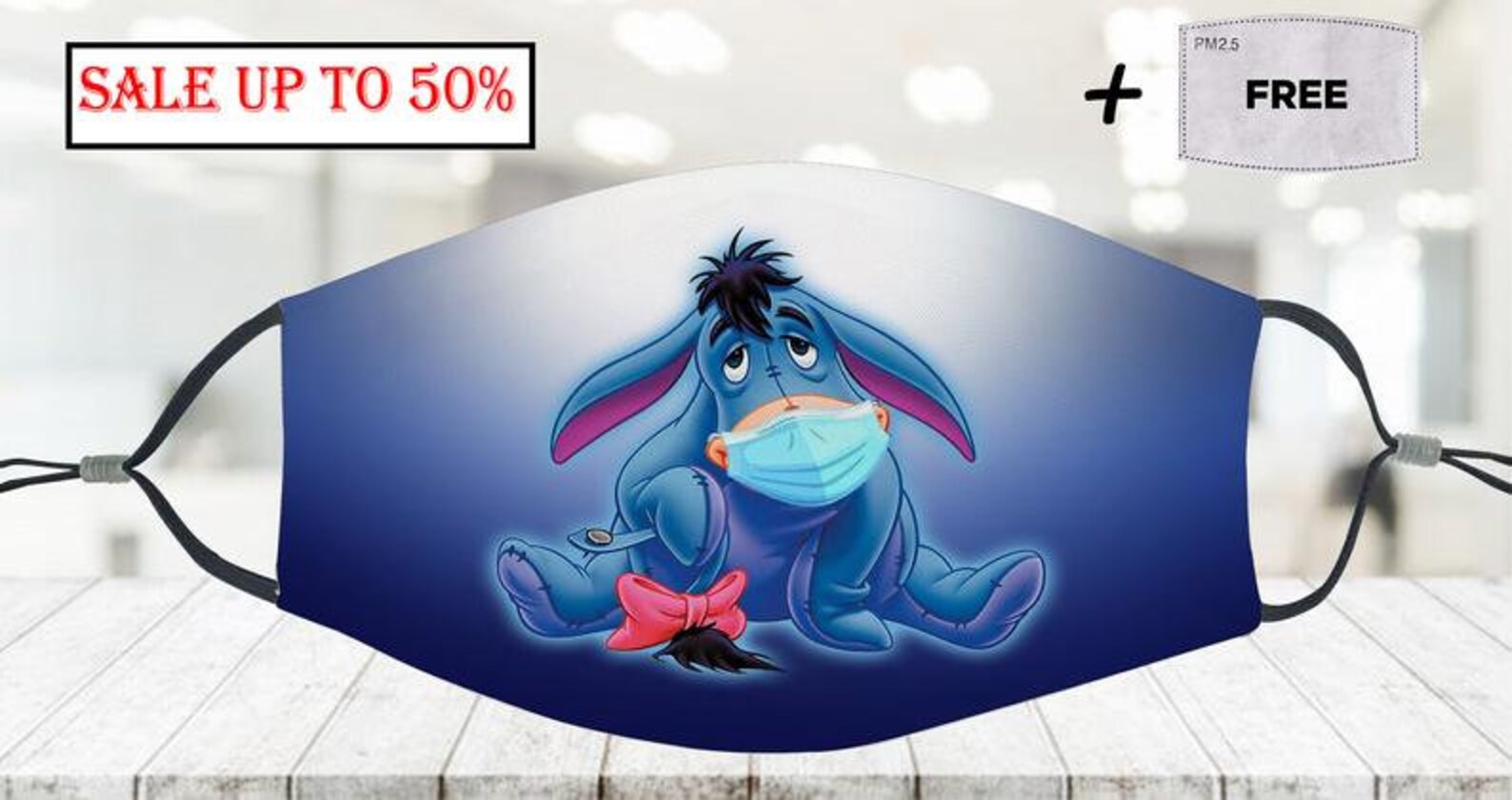 Funny Eeyore Face Mask With Filter Pocket Washable Reusable | Etsy