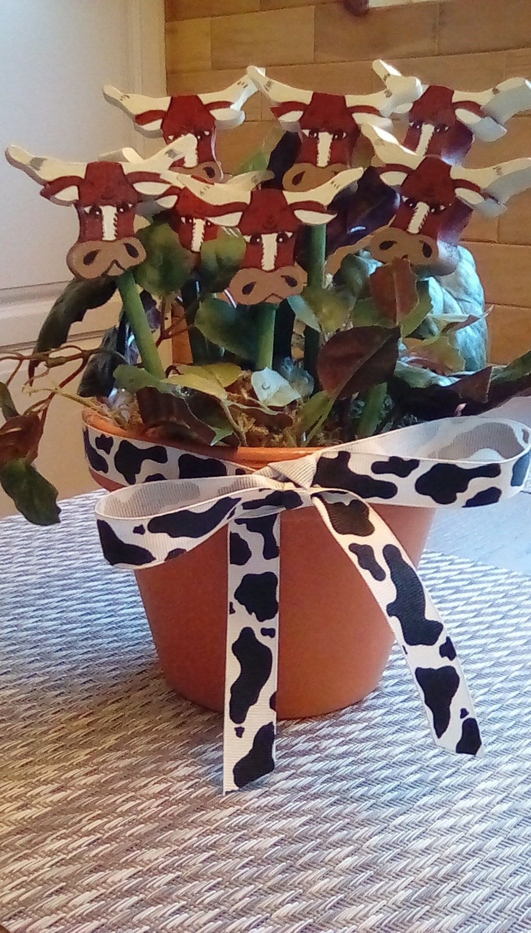 Wood Steer Flower Pot - Etsy