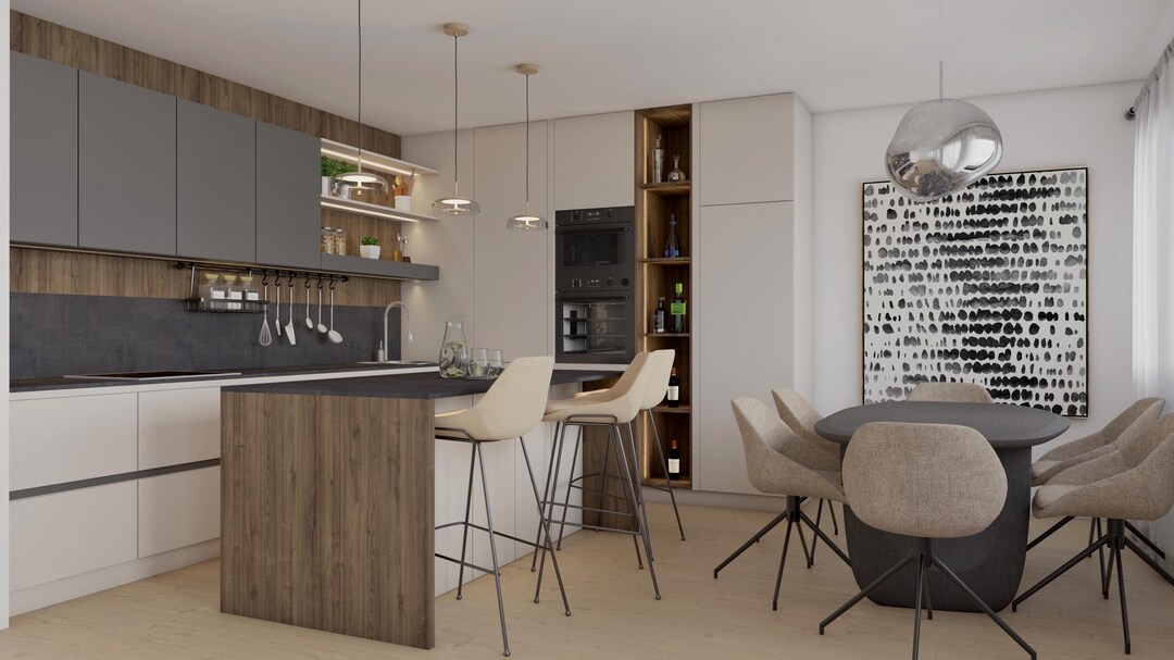20 Sqm Dining Room Design With 3D Modeling | 3D Rendering | E-design ...