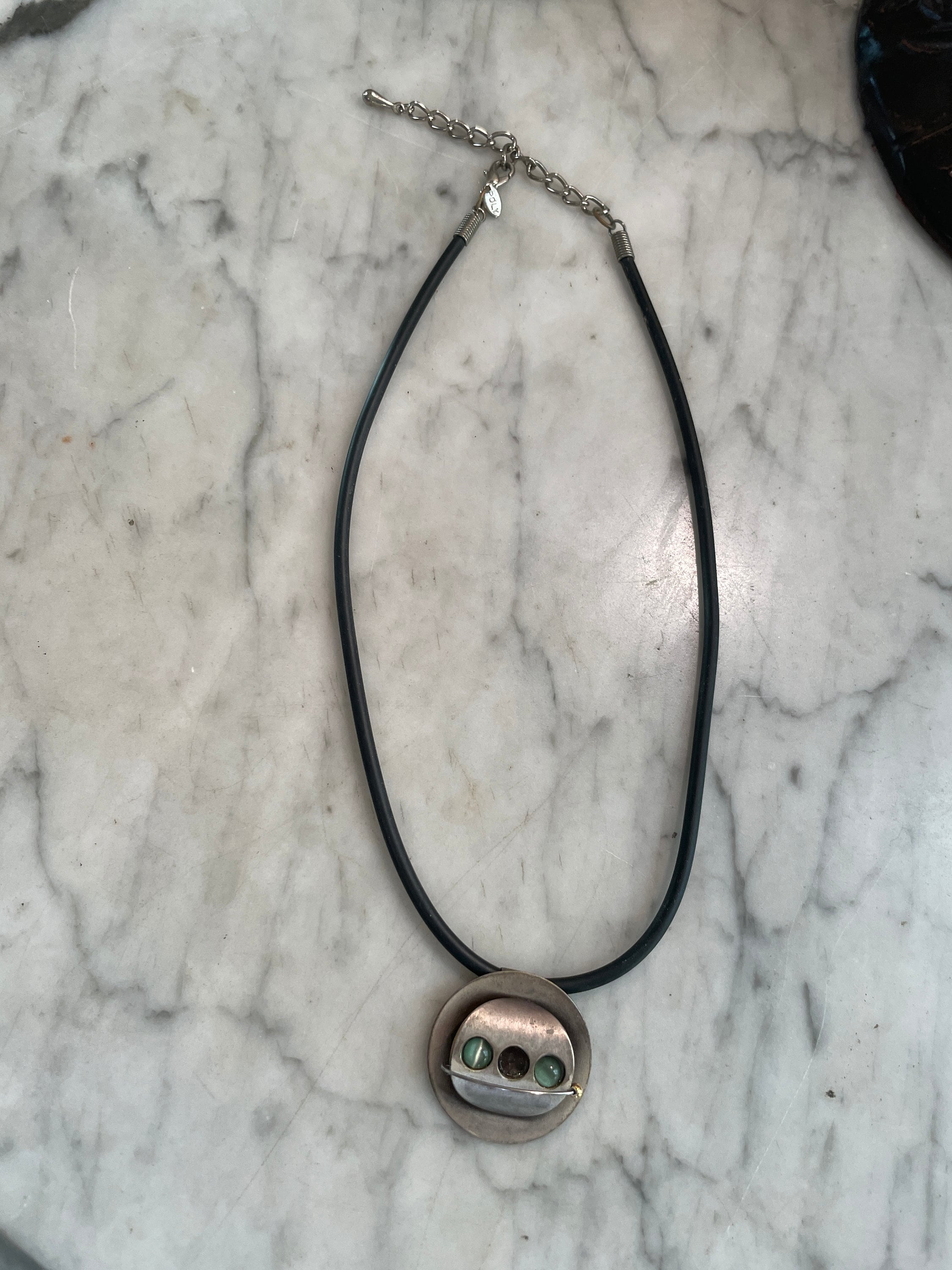 Designer "poly" Signed Silver Tone Necklace - Etsy